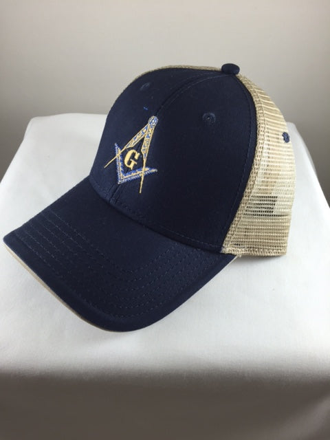 D9118 Hat Masonic Navy & Khaki with Embroidered Square & Compass Logo ...