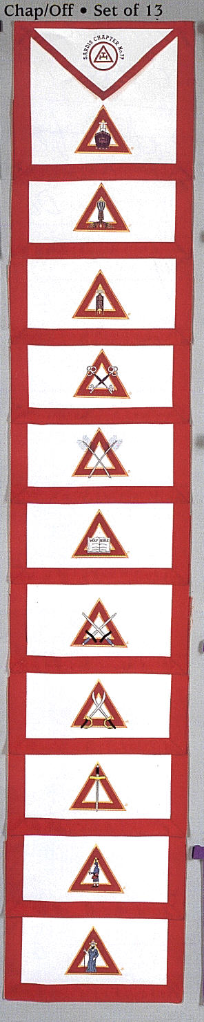 D7000 York Rite Chapter Office Apron Set 13 - Dean Masonic Supply ...