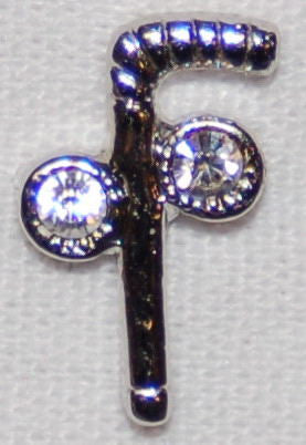 D231 Lapel Pin Silver Two Balls & Cane with stones - Dean Masonic ...